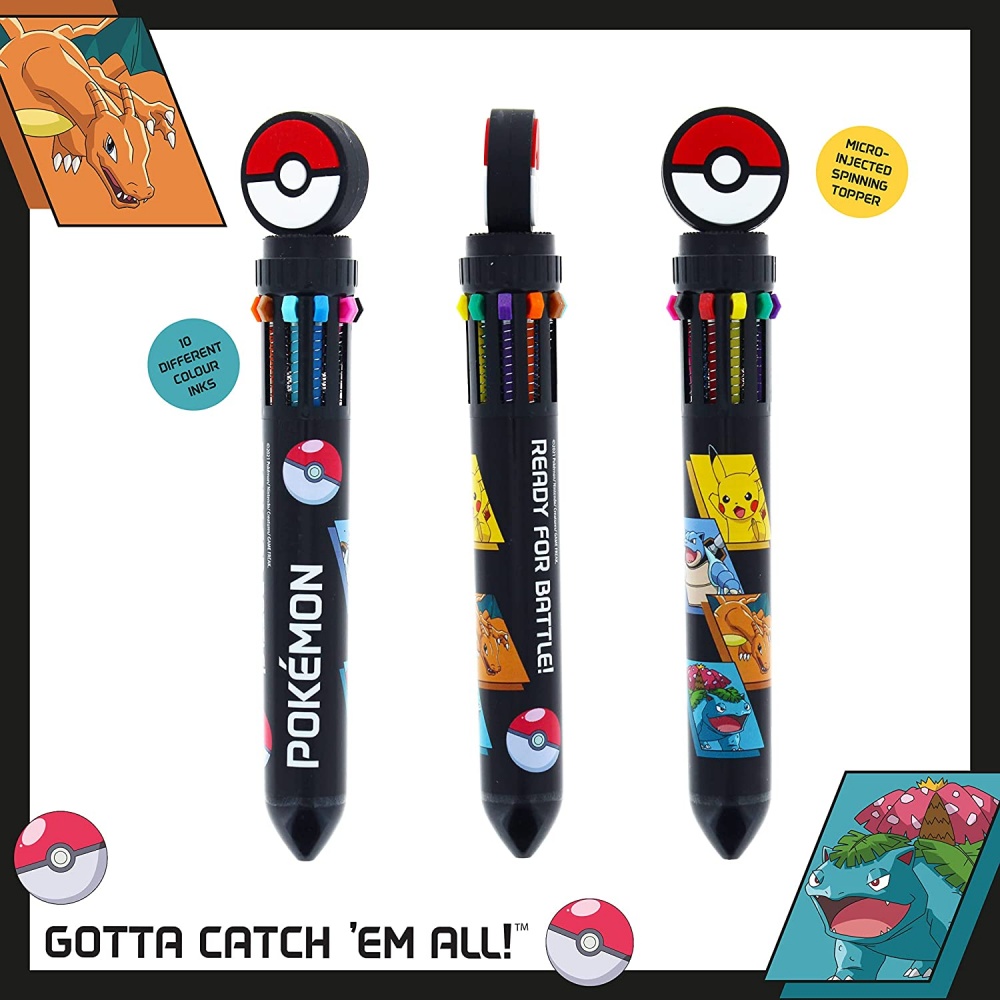 Pokemon Multi 10 Colour Pen - threelittlebears.co.uk