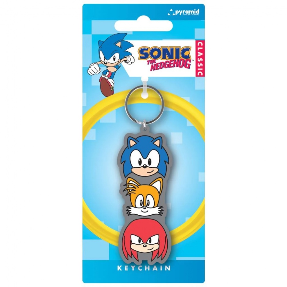 Sonic The Hedgehog Trio Stack PVC Keychain - threelittlebears.co.uk