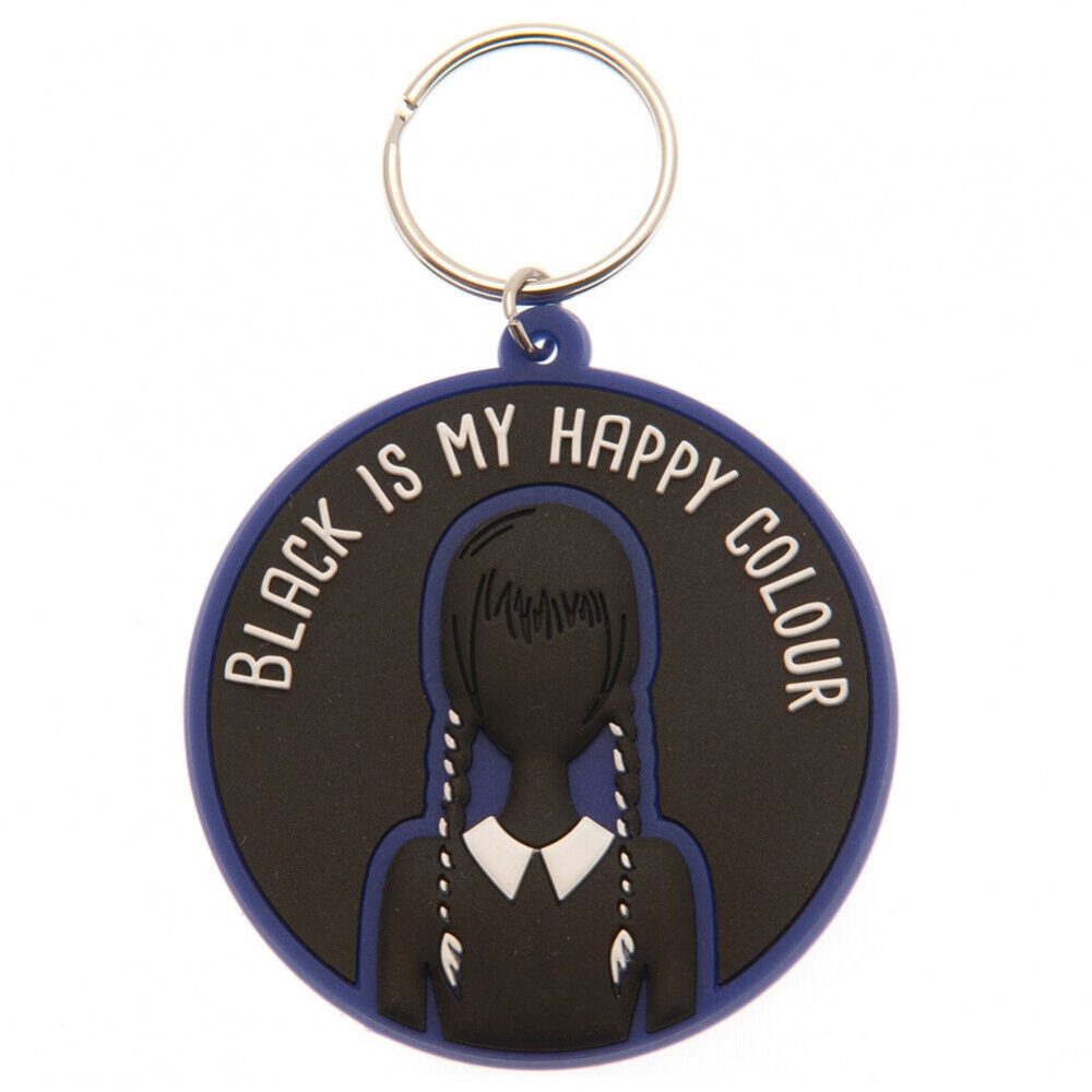 Wednesday Addams Black is my Happy Colour PVC Keyring Rubber Keyring ...