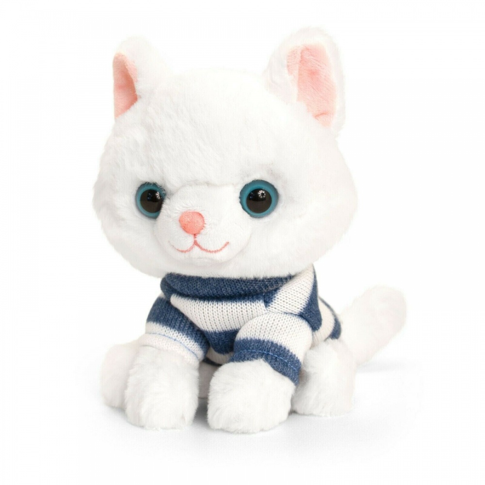 Keel Toys Pickles The Cat 14cm Plush White Kitten Soft Toy ...