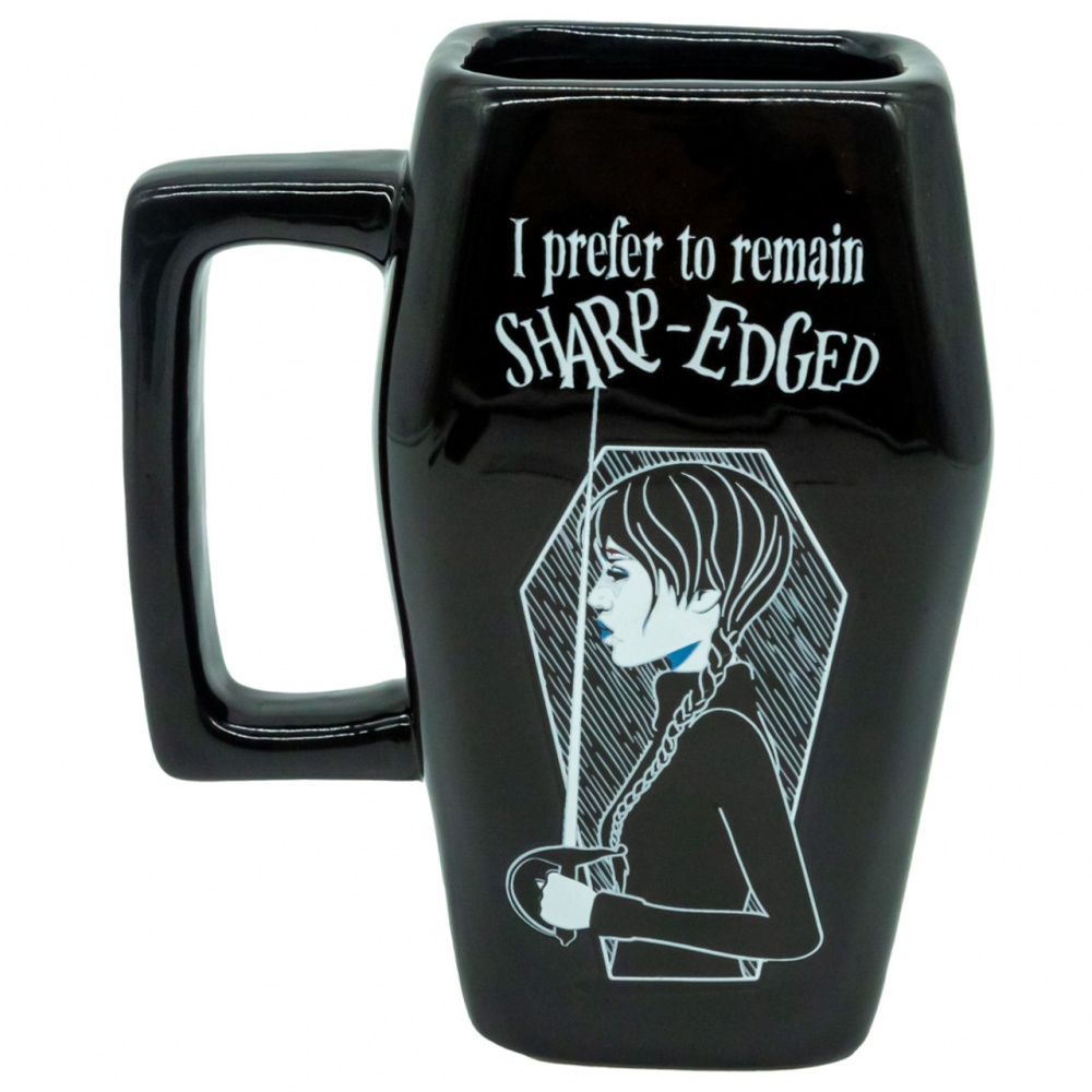 Wednesday 3D Coffin Mug 'I prefer to remain Sharp-Edged' Addams Family ...