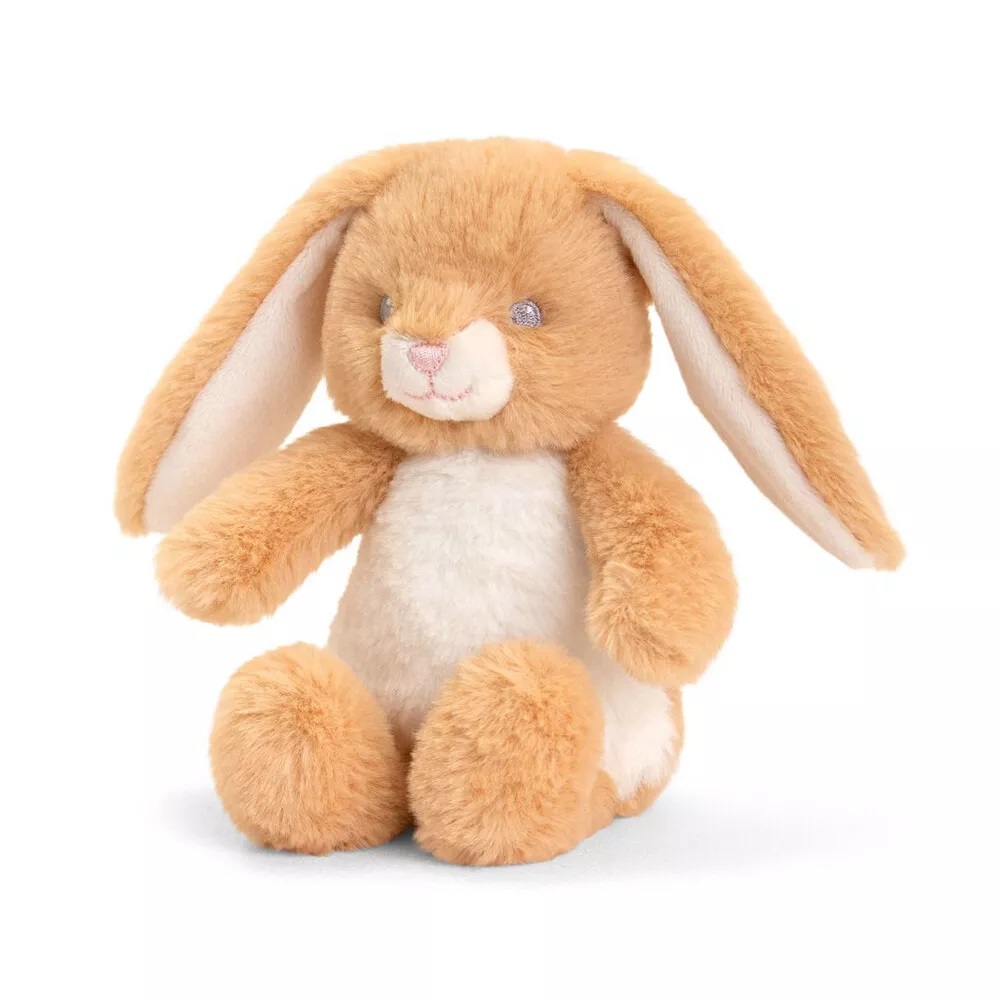 Keel Toys Keeleco Brown Baby Bunny Huggable Cuddly Soft Toy Plush - threelittlebears.co.uk
