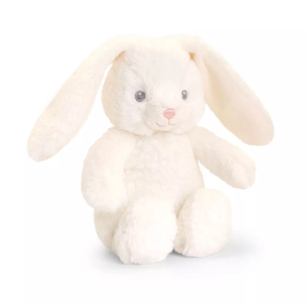 Keel Toys Keeleco White Baby Bunny Huggable Cuddly Soft Toy Plush - threelittlebears.co.uk