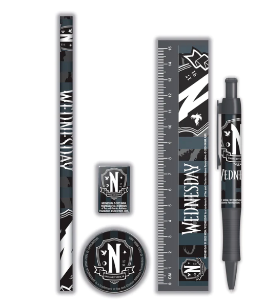 Wednesday Stationery Set 5 piece Stationery Set - threelittlebears.co.uk