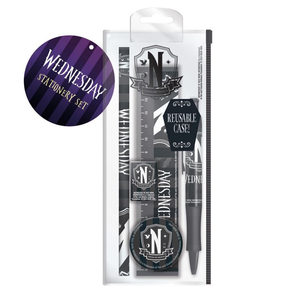 Wednesday Stationery Set 5 piece Stationery Set - threelittlebears.co.uk