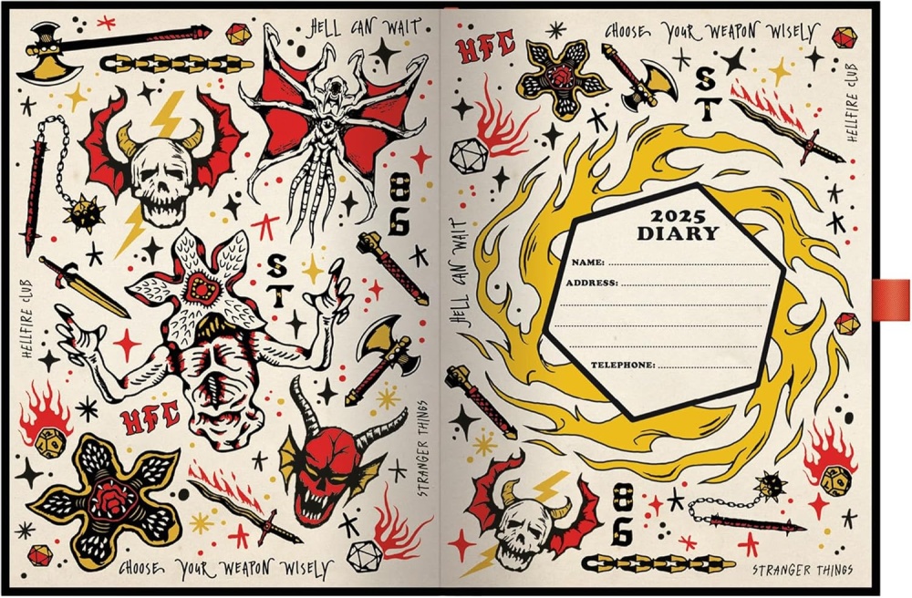 Stranger Things 2025 Hellfire Club 2025 Diary A5 Day Per Page ...