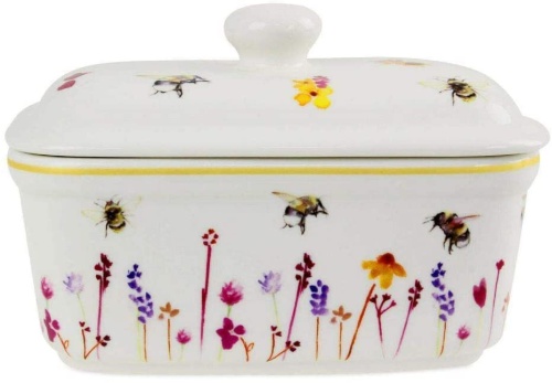 Ceramic Butter Dish Busy Bees Design with Lid Boxed - threelittlebears ...